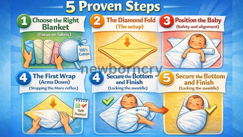 How to Swaddle to Stop Crying Fast: 5 Proven Steps